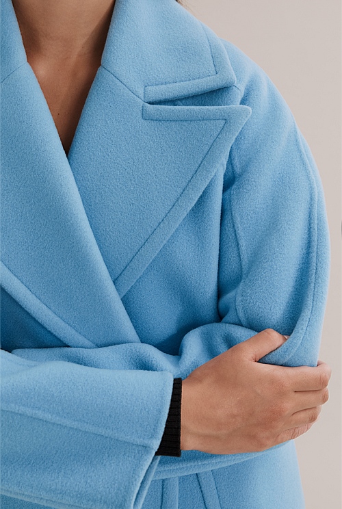 Palace Blue Cocoon Coat - Jackets & Coats | Country Road