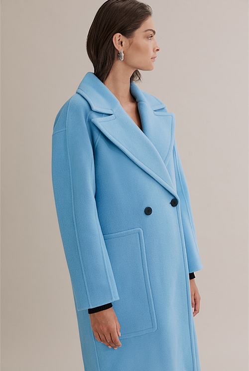 Palace Blue Cocoon Coat - Jackets & Coats | Country Road
