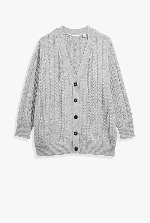 Teen Longline Cable Cardigan - Knitwear | Country Road