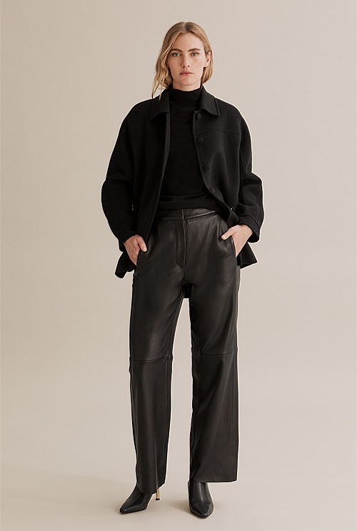 Black Wool Shacket - Jackets & Coats | Country Road