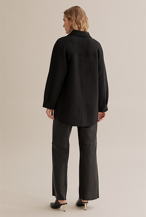 Black Wool Shacket - Jackets & Coats | Country Road