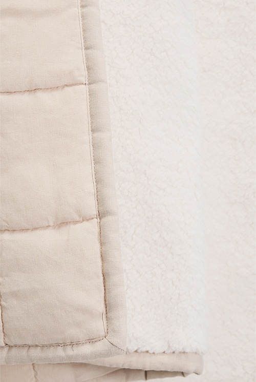 Natural Sarra Sherpa Throw - Throws | Country Road