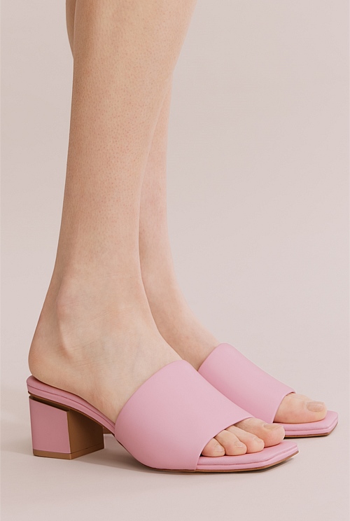 Sugar Pink Gracie Leather Mule - Heels & Wedges | Country Road
