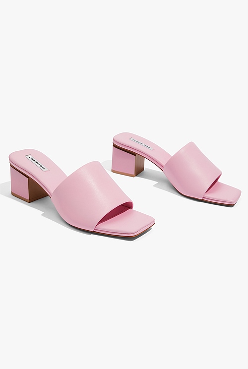 Sugar Pink Gracie Leather Mule - Heels & Wedges | Country Road