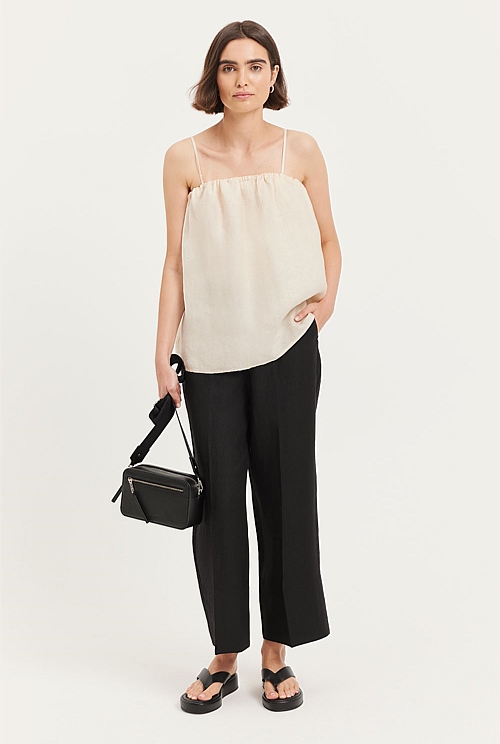 Nougat Elastic Detail Cami - Natural Fibres | Country Road