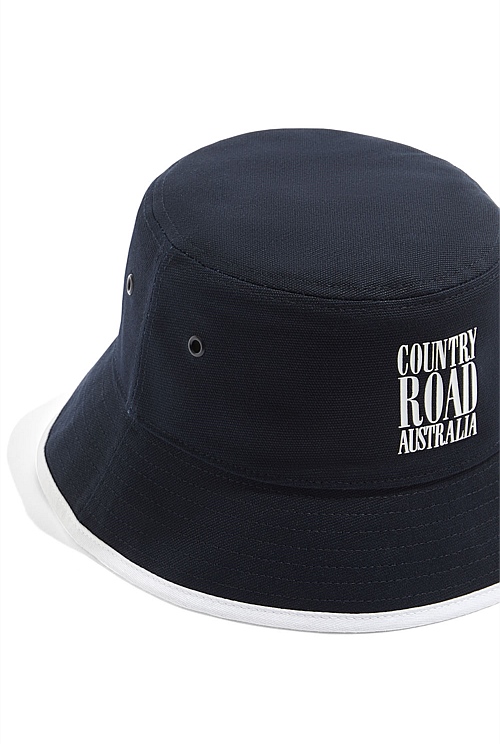 Navy CR Logo Bucket Hat - Hats, Scarves & Gloves | Country Road