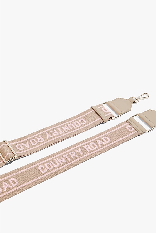 Ice Pink Stripe Branded Bag Strap - Bags | Country Road