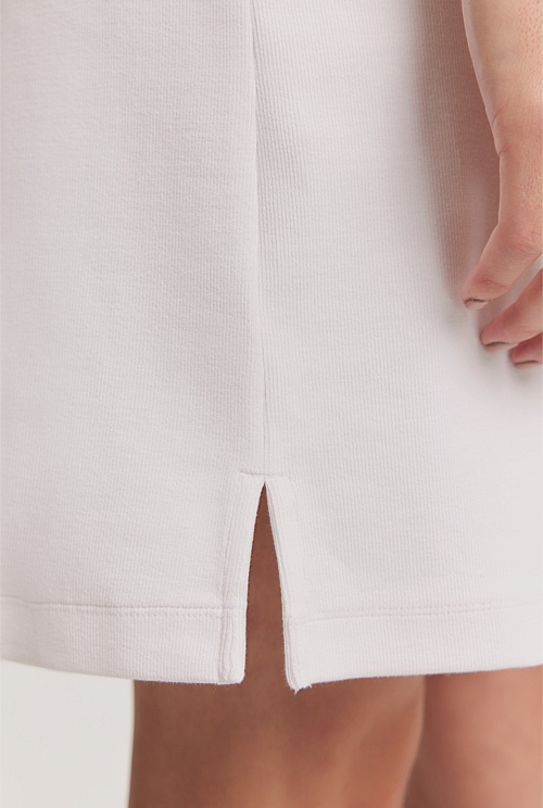 Antique White Rib T-Shirt Dress - Dresses | Country Road