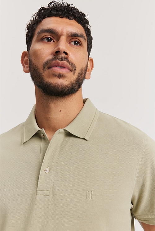 Avocado Verified Australian Cotton Pique Polo - Natural Fibres | Country Road