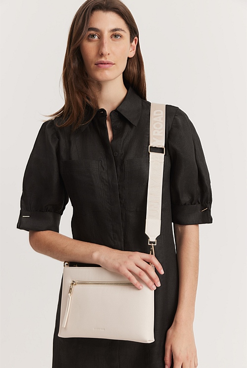 Oyster Branded Zip Crossbody Bag - Bags | Country Road