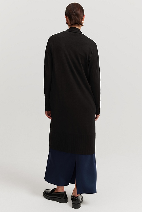 Black Verified Australian Merino Wool Cardigan - Knitwear | Country Road