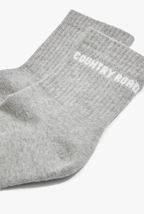 Grey Marle Australian Cotton Blend CR Sport Quarter Crew Sock - Best ...