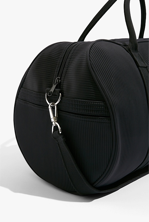 Black Neoprene Rib Logo Tote - Bags | Country Road