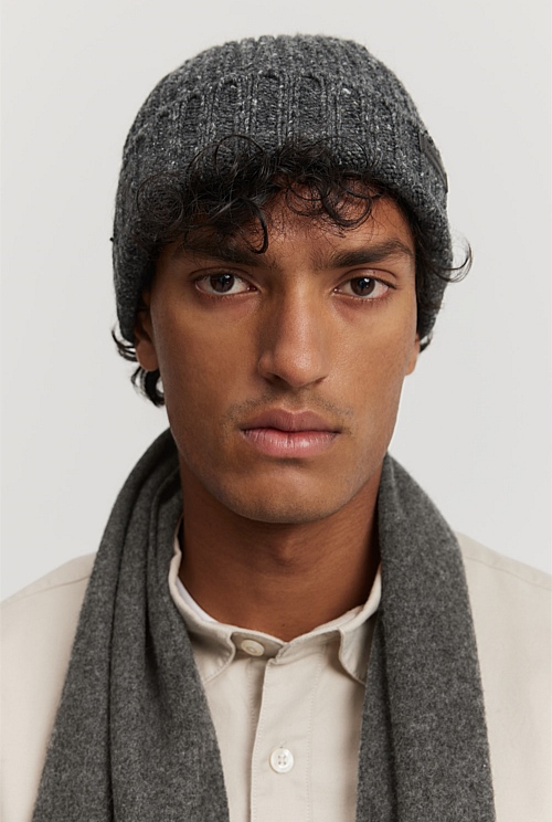 Charcoal Merino Nep Beanie - Hats & Scarves | Country Road
