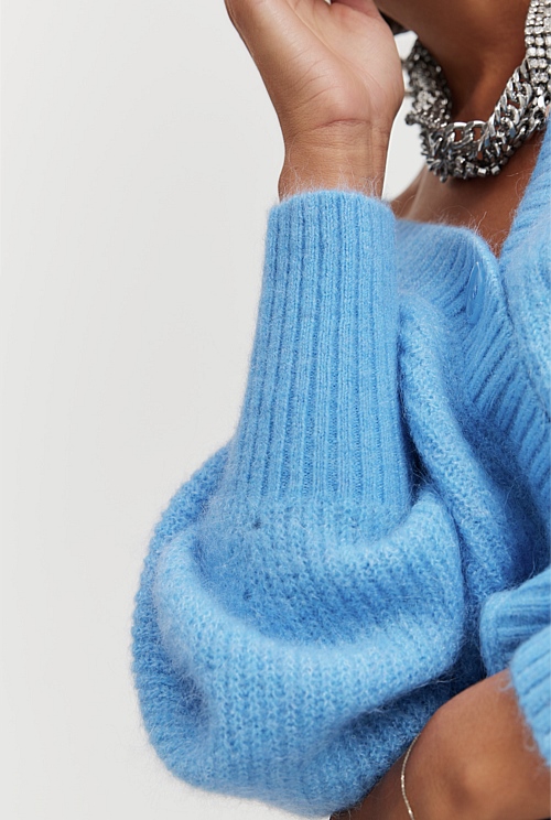 Iceberg Marle Brushed Crop Cardigan - Knitwear | Country Road