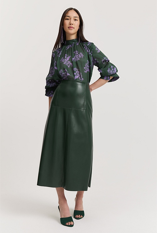 Dark Spruce Basque Detail Skirt - Skirts | Country Road