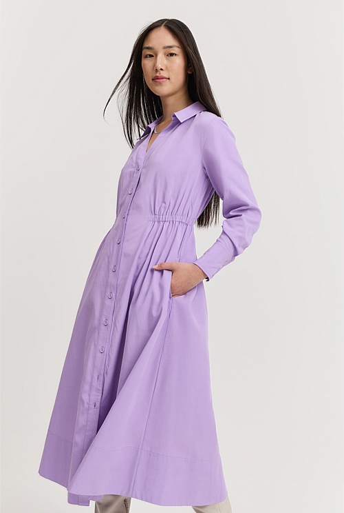 Violet Elastic Waist Dress - Dresses | Country Road