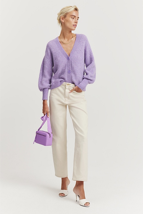 Violet Marle Brushed Crop Cardigan - Knitwear | Country Road