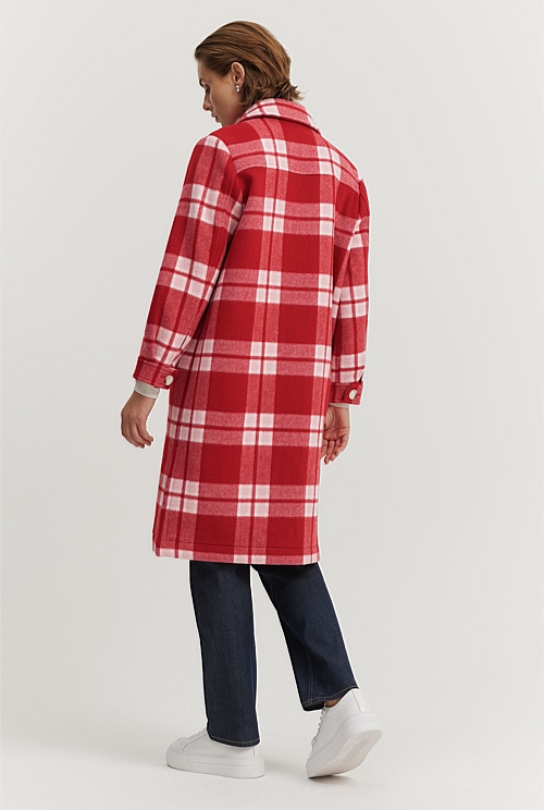 Ruby Longline Check Coat - Jackets & Coats | Country Road