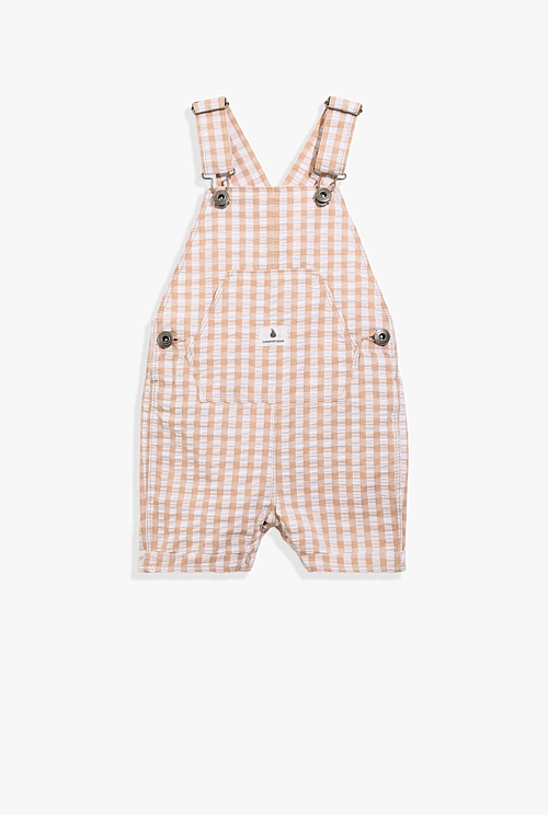 Natural Organically Grown Cotton Gingham Overall - Overalls & Rompers ...