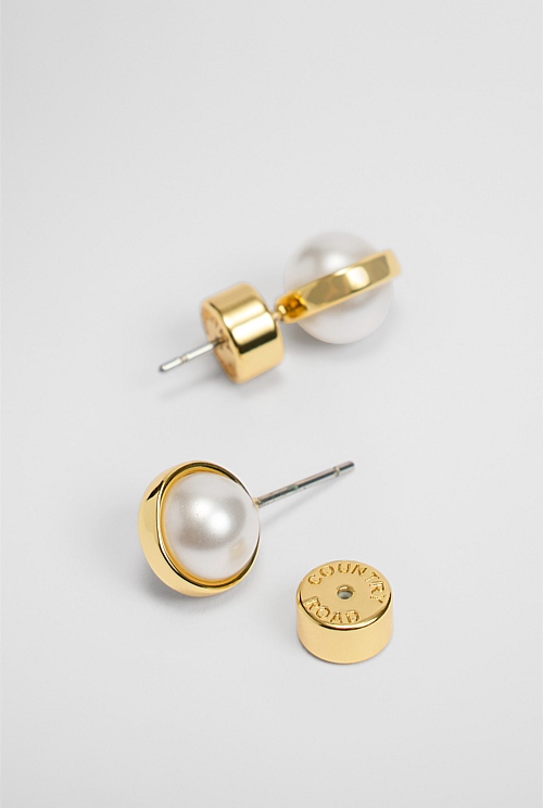 Gold Pearl Stud Earring - Earrings | Country Road