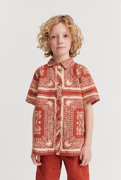 Brick Short Sleeve Tile Print Shirt - Shirts | Country Road