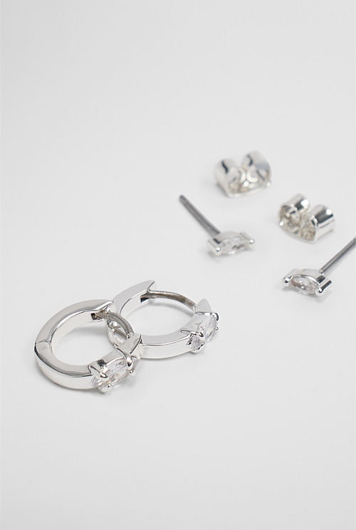Silver Marquise Stud Pack - Earrings | Country Road