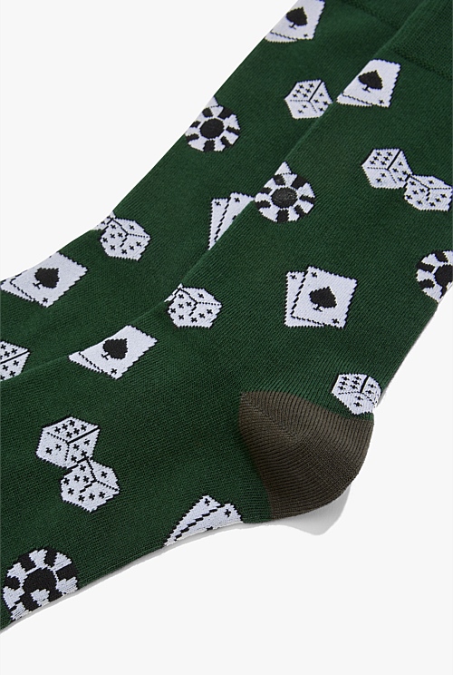 Eden Green Australian Cotton Blend Poker Sock Pair - Socks | Country Road