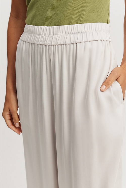 Stone Pull-on Cupro Pant - Pants | Country Road
