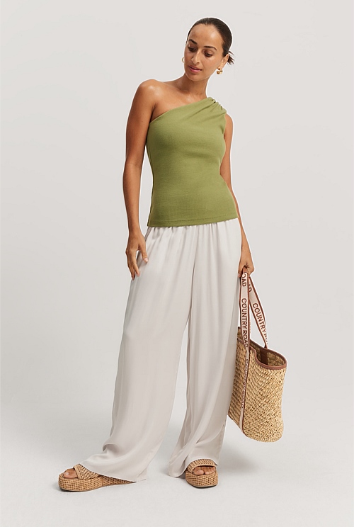 Stone Pull-on Cupro Pant - Pants | Country Road