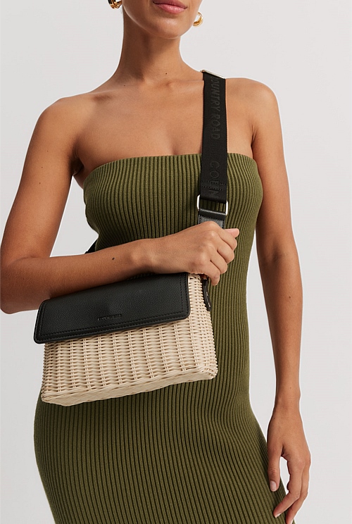 Black Rattan Crossbody Bag - Bags | Country Road