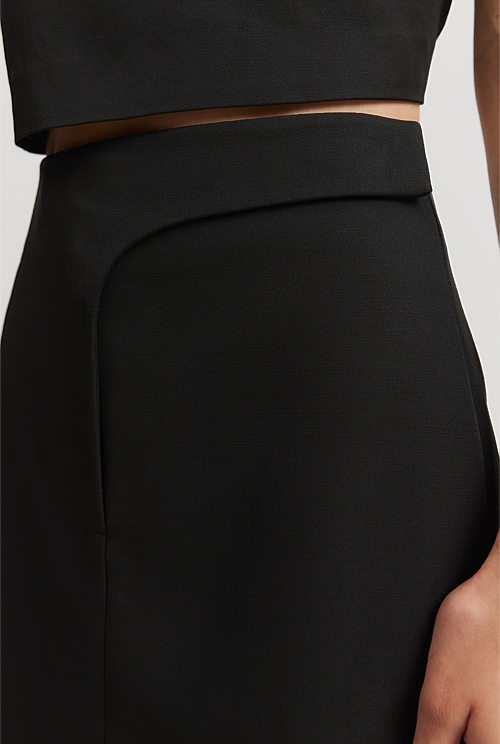 Black Panelled Column Skirt - Skirts | Country Road