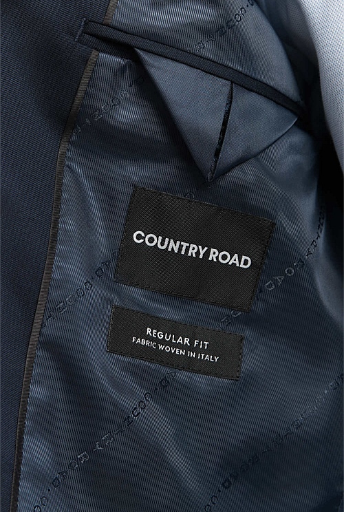 Navy Regular Fit Australian Wool Travel Jacket - Work | Country Road
