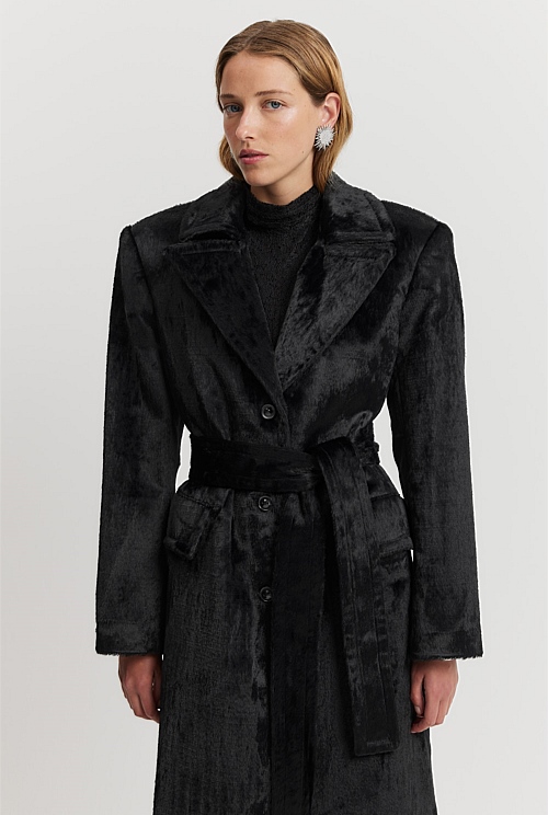 Black Velvet Coat - Jackets & Coats | Country Road