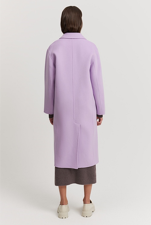 Lilac Double-Breasted Soft Coat - Jackets & Coats | Country Road
