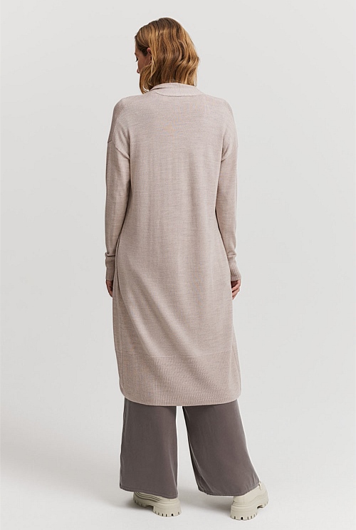 Nougat Marle Verified Australian Merino Wool Cardigan - Natural Fibres ...