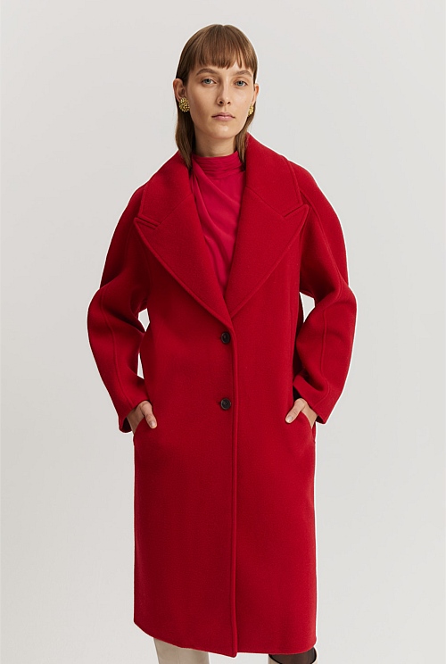 Chilli Pepper Cocoon Coat - Jackets & Coats | Country Road