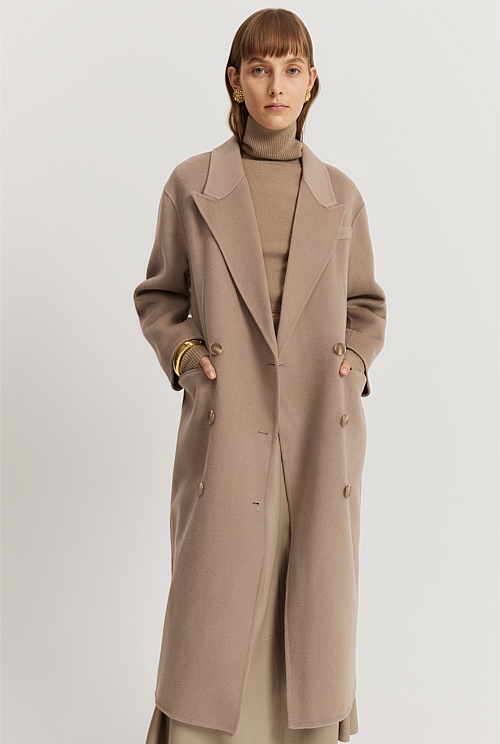 Fawn Double-Breasted Soft Coat - Jackets & Coats | Country Road