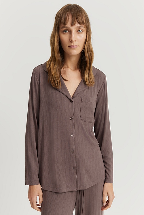 Truffle Long Sleeve Pyjama Shirt - Sleepwear | Country Road