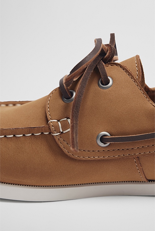 Stone Flynn Nubuck Leather Boat Shoe - Casual Shoes | Country Road