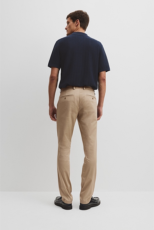 Dark Stone Slim Fit Travel Trouser - Pants | Country Road