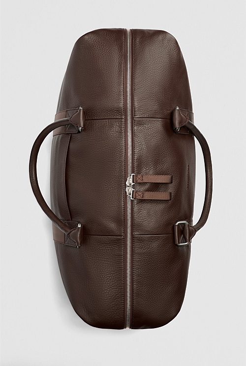 Chocolate Leather Weekender - Bags | Country Road