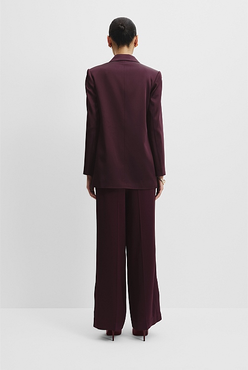 Bordeaux Satin Tux Blazer Work Country Road