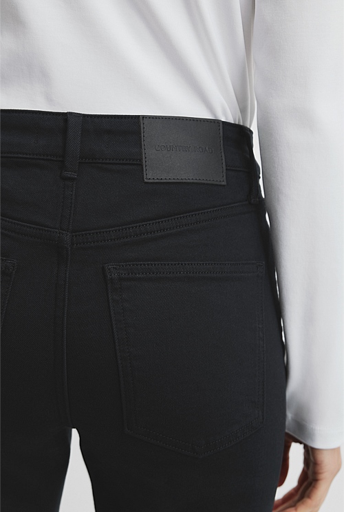 Black High Rise Slim Jean - Pants | Country Road