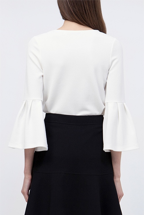 Cream Frill Cuff Top - T-Shirts & Tops | Country Road