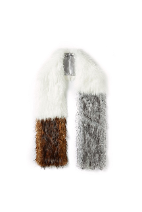 Multicolour Block Faux Fur Scarf - Accessories | Country Road