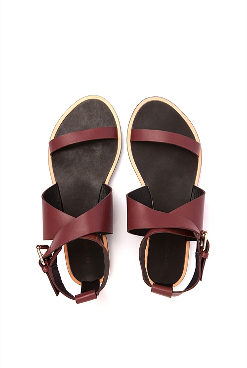 Burgundy Clara Flat Sandal - Sandals & Thongs | Country Road