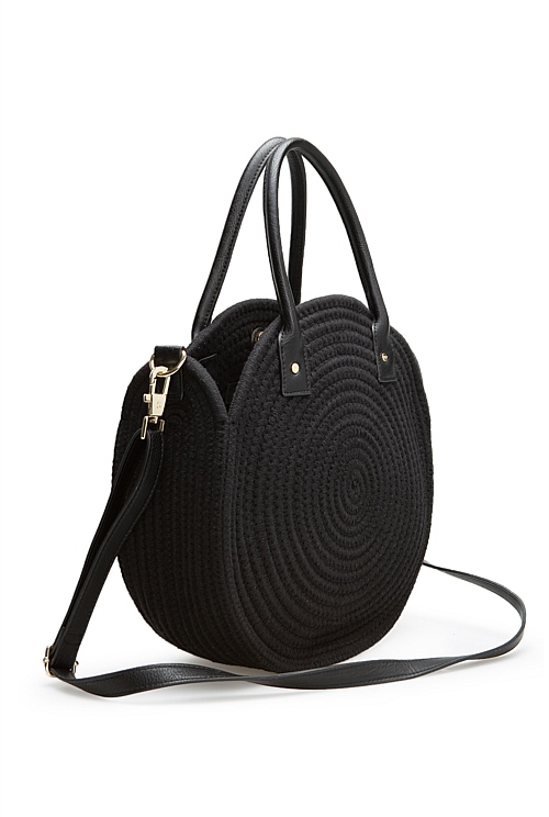 Black Round Rope Tote - Tote Bags | Country Road