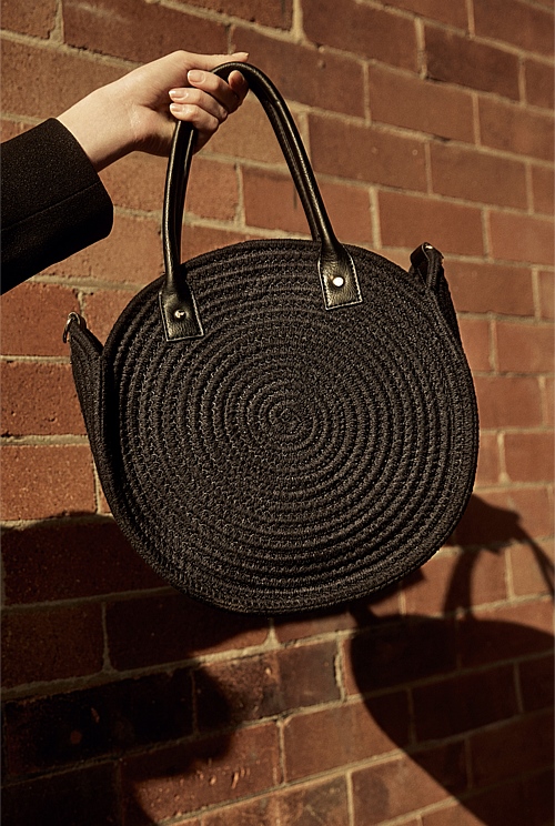 Black Round Rope Tote - Tote Bags | Country Road