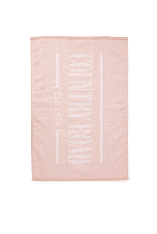 Dust Pink Heritage Logo Tea Towel - Tea Towels | Country Road